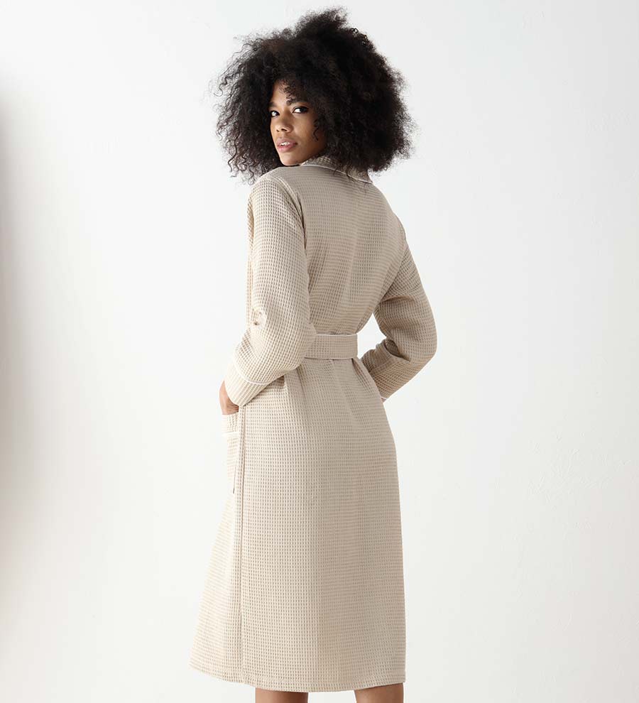 Women's Full Length Waffle Hotel Robe - FashionMojos.com